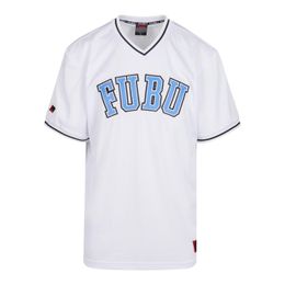 T-Shirt Fubu "Fubu Herren FM242-003-1 Fubu College Mesh Tee", Damen, Gr. M, wei&szlig;, 100% Polyester, bedruckt, normal, Rundhals, Shirts T-Shirt