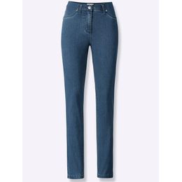 Bequeme Jeans Casual Looks, Damen, Gr. 22, Kurzgr&ouml;&szlig;en, blau (blau, stone, washed), 56% Baumwolle, 19% Polyester, 14% Lyocell, 10% Viskose, 1% Elasthan, unifarben, lang, Jeans