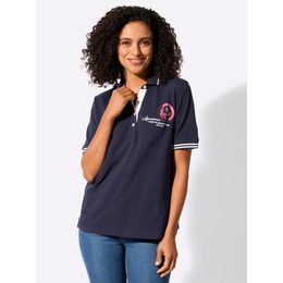 Poloshirt Casual Looks "Poloshirt", Damen, Gr. 36, marine, 100% Baumwolle, unifarben, Shirts