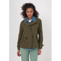 Trenchcoat FRESHLIONS "Zelda", Damen, Gr. M, grün (khaki), 100% Baumwolle, unifarben, normal, Mäntel, mit stilvollem Reverskragen