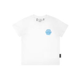 T-Shirt Philipp Plein "Iconic Plein", Jungen, Gr. 14, 01, wei&szlig;, Obermaterial: 100% Baumwolle, Shirts T-Shirt