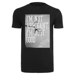 T-Shirt MisterTee "MisterTee Herren I'm Not Arrogant I'm Just Good Tee", Damen, Gr. S, schwarz, 100% Baumwolle, bedruckt, normal, Rundhals, Shirts T-Shirt