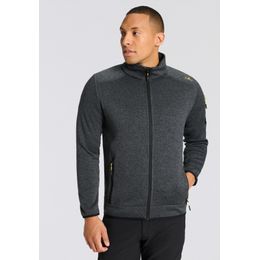 CMP Damen Strickfleecejacke "MAN JACKET"grau, nero, Gr. 60, Strick, Obermaterial: 100% Polyester, Jacken, W&auml;rmend & atmungsaktiv & schnell trocknend