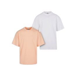Urban Classics Damen T-Shirt "Urban Classics Herren Tall Tee 2-Pack"softapricot, wei&szlig;, Gr. XXL, unifarben, 100% Baumwolle, Shirts