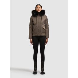Bomberjacke Khujo "TYLA", Damen, Gr. L, potter braun, 100% Polyamid, unifarben, eingesetzt Rippb&uuml;ndchen mit Windstopper, Jacken Bomberjacke
