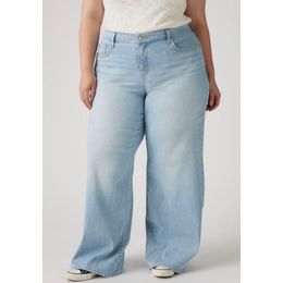 LEVI'S&reg; PLUS Weite Jeans LEVI'S PLUS "PL 318 SHAPING WIDE LEG", Damen, Gr. 16 (48), L&auml;nge 32, tall glass of water plus, Denim/Jeans, Obermaterial: 80% Baumwolle, 19% Polyester, 1% Elasthan, unifarben, weit kn&ouml;chellang, Jeans, im Five-Pocket Style