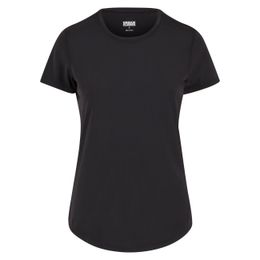 T-Shirt Urban Classics "Urban Classics Ladies Sports Tee Ladies Sports Tee", Damen, Gr. L, schwarz, 88% Nylon, 12% Elasthan, unifarben, normal, Rundhals, Shirts T-Shirt