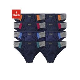 Slip Le Jogger, Herren, Gr. 4, 8 Stk., blau (marine), Jersey, Obermaterial: 95% Baumwolle, 5% Elasthan, unifarben, körpernah, Unterhosen Slip, optimale Passform durch Baumwoll-Stretch