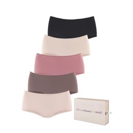 Panty Lascana, Damen, Gr. 32/34, rosa (taupe, rose, beige, altrosa, schwarz), Single Jersey, Obermaterial: 95% Baumwolle, 5% Elasthan, unifarben, körpernah, Unterhosen Panty, aus Baumwolle, mit schöner Aufbewahrungsbox