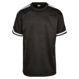 T-Shirt Urban Classics "Urban Classics Herren Oversized Stripes Mesh Tee", Damen, Gr. L, schwarz, 100% Polyester, gestreift, oversize, Rundhals, Shirts T-Shirt
