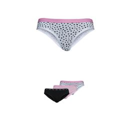 Slip Fila "WOMAN BRIEF", Damen, Gr. L, schwarz (schwarz, rosa, weiß gepunktet), Obermaterial: 95% Baumwolle, 5% Elasthan, bedruckt, gepunktet, unifarben, bequem, Unterhosen Slip, 2x uni, 1x gemustert