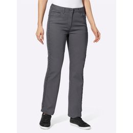 Bequeme Jeans Casual Looks, Damen, Gr. 19, Kurzgr&ouml;&szlig;en, grau (grau denim), 81% Baumwolle, 17% Polyester, 2% Elasthan, unifarben, lang, Jeans