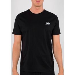 Rundhalsshirt Alpha Industries "Backprint T", Herren, Gr. L, schwarz, Single Jersey, Obermaterial: 80% Baumwolle, 20% Polyester, bedruckt, regular fit normal, Rundhals, Shirts Rundhalsshirt, Topseller