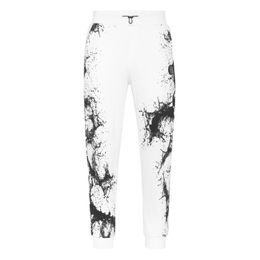 Jogger Pants Plein Sport "Splash", M&auml;dchen, Gr. M, US-Gr&ouml;&szlig;en, 01, wei&szlig;, Obermaterial: 13% Polyester, 87% Baumwolle, Hosen