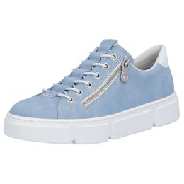 Slip-On Sneaker Rieker, Damen, Gr. 38, blau (hellblau), Lederimitat, Schuhe, mit Rei&szlig;verschluss au&szlig;en, Freizeitschuh, Halbschuh, Schlupfschuh, Topseller
