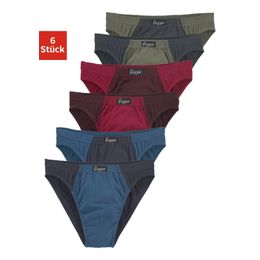 Slip Le Jogger, Herren, Gr. 3, 6 Stk., bunt, Jersey, Obermaterial: 100% Baumwolle, unifarben, körpernah, Unterhosen Slip, schöner Basic in schönen Farbkombinationen, Topseller
