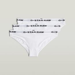 G-Star Raw Slip G-STAR, Damen, Gr. S (36), 3 Stk., weiß, Jersey, Obermaterial: 95% Baumwolle, 5% Elasthan, Unterhosen Slip, im Dreierpack