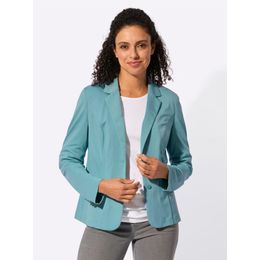 Jerseyblazer Inspirationen "Jersey-Blazer", Damen, Gr. 42, ozean, 58% Viskose, 36% Polyamid, 6% Elasthan, Blazer