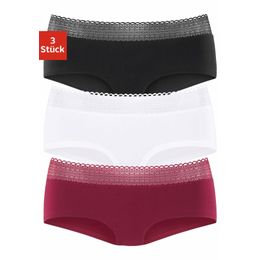 Panty s.Oliver, Damen, Gr. 32/34, rot (rot, schwarz, wei&szlig;), Obermaterial: 95% Baumwolle, 5% Elasthan. Spitze: 86% Polyamid, 14% Elasthan, unifarben, k&ouml;rpernah, Unterhosen Panty, aus elastischer Baumwoll-Qualit&auml;t mit grafischer Spitze