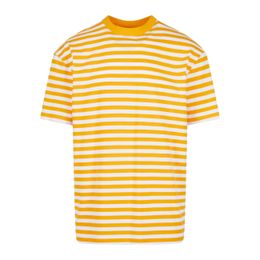 T-Shirt Urban Classics "Urban Classics Herren Regular Stripe Tee", Damen, Gr. L, wei&szlig;, magicmango, 100% Baumwolle, gestreift, normal, Rundhals, Shirts T-Shirt
