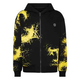 Kapuzensweatjacke Plein Sport "Splash", Jungen, Gr. XXL, 02, schwarz, Obermaterial: 13% Polyester, 87% Baumwolle, Sweatjacken