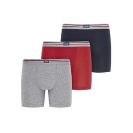Trunk Jockey "Cotton Stretch", Herren, Gr. L, bunt (rot, marine, grau, meliert), Single Jersey, Obermaterial: 95% Baumwolle, 5% Elasthan, unifarben, k&ouml;rpernah, Unterhosen, Mittlere Bundh&ouml;he, l&auml;ngeres Bein, Logobund