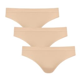 Tanga Jockey "Seamfree Core", Damen, Gr. L, beige (light beige), Microfaser, Obermaterial: 93% Polyamid, 7% Elasthan, unifarben, k&ouml;rpernah, Unterhosen Tanga, leichter luftiger Stretch, atmungsaktiv