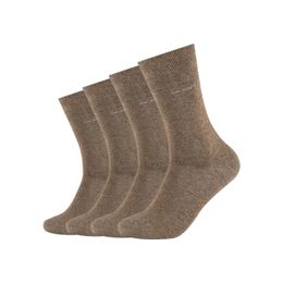 Socken Camano "ca-soft", Damen, Gr. 43-46, gelb (camel, meliert), Baumwollmischung, meliert, normal, Socken Socken, mit verstärktem Fersen- und Zehenbereich