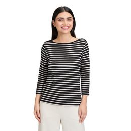 3/4-Arm-Shirt Betty Barclay "Damen mit U-Boot-Ausschnitt", Damen, Gr. 36, schwarz (schwarz, beige), Jersey, Obermaterial: 95% Viskose, 5% Elasthan, Basic, tailliert normal, U-Boot-Ausschnitt, Shirts 3/4-Arm-Shirt