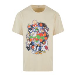 Damen T-Shirt "Upscale by Mister Tee Herren Space Jam Teamwork Oversize Tee"sand, Gr. XL, UPSCALE BY MISTER TEE, bedruckt, 100% Baumwolle, Shirts