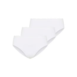 Midislip YSABEL MORA "BASIC COLLECTION COTTON WITH LACE", Damen, Gr. XL, wei&szlig;, Obermaterial: 95% Baumwolle, 5% Elasthan, unifarben, eng, Unterhosen, mit bedecktem Schnitt und feiner Spitze