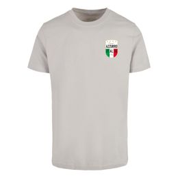 T-Shirt MisterTee "MisterTee Azurro Italia Crest Tee", Damen, Gr. 3XL, lightasphalt, 100% Baumwolle, bedruckt, normal, Rundhals, Shirts T-Shirt