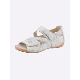 Waldl&auml;ufer Sandalette WALDL&Auml;UFER, Damen, Gr. 4,5, elfenbein, gemustert, Nubukleder, Schuhe Sandalette