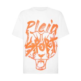 T-Shirt Plein Sport "T-Shirt Rundhalsausschnitt", Damen, Gr. 4XL, orange (0120, wei&szlig;, orange), Obermaterial: 100% Baumwolle, Shirts T-Shirt