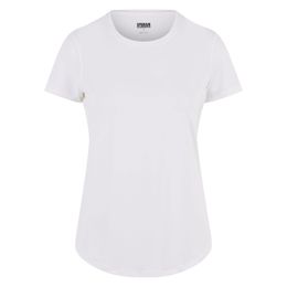 T-Shirt Urban Classics "Urban Classics Ladies Sports Tee Ladies Sports Tee", Damen, Gr. L, wei&szlig;, 88% Nylon, 12% Elasthan, unifarben, normal, Rundhals, Shirts T-Shirt