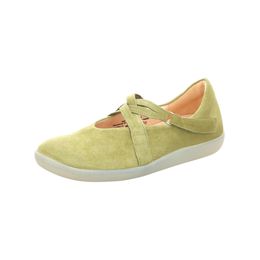 Think! Slipper THINK "Think Slipper Veloursleder", Damen, Gr. 40,5, gr&uuml;n, Veloursleder, Schuhe Slipper