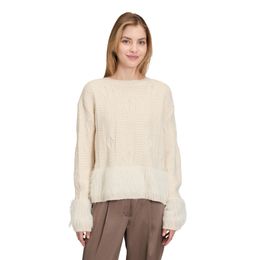 Strickpullover Betty Barclay "Damen mit Effektgarn", Damen, Gr. 40, beige, Strick, Obermaterial: 43% Polyacryl, 40% Polyamid, 17% Polyester, l&auml;ssig geschnitten normal, U-Boot-Ausschnitt, Pullover Strickpullover