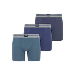 Trunk Jockey "Cotton Stretch", Herren, Gr. L, blau (blau mix), Single Jersey, Obermaterial: 95% Baumwolle, 5% Elasthan, unifarben, k&ouml;rpernah, Unterhosen, Mittlere Bundh&ouml;he, l&auml;ngeres Bein, Logobund