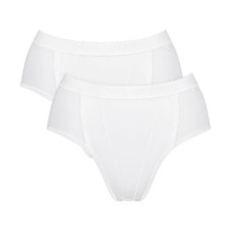 Shapingslip Sloggi "Control", Damen, Gr. 42, weiß, Single Jersey, Obermaterial: 94% Baumwolle, 6% Elasthan, gemustert, unifarben, körpernah, Unterhosen, formend, Baumwollmix, weich, elastisch