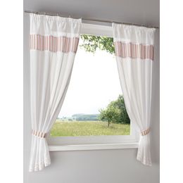 Gardine HEINE HOME Gr. 2, wei&szlig;, beige, B:75cm H:145cm, Polyester, Gardinen, Gardine