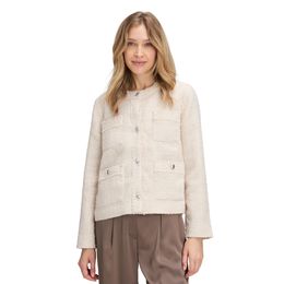 Jackenblazer Betty Barclay "Damen mit Fransen", Damen, Gr. 36, gr&uuml;n (beige), Obermaterial: 100% Polyester; Futter: 100% Polyester, tailliert normal, Rundhals, Blazer