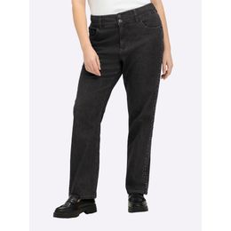 Bequeme Jeans sheego, Damen, Gr. 40, Normalgr&ouml;&szlig;en, schwarz denim, 99% Baumwolle, 1% Elasthan, unifarben, lang, Jeans