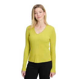 Strickpullover Betty Barclay "Damen mit Rippenstruktur", Damen, Gr. 40, citronelle, Strick, Obermaterial: 43% Viskose, 39% Polyester, 18% Polyamid, gerade normal, V-Ausschnitt, Pullover Strickpullover