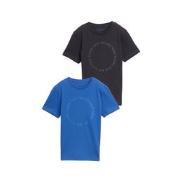 T-Shirt Tom Tailor, Jungen, Gr. 128, blau (soft sapphire blau), Single Jersey, Obermaterial: 100% Baumwolle, bedruckt, regular fit taillenbedeckt, Rundhals, gerader Abschluss, Shirts T-Shirt, mit Print