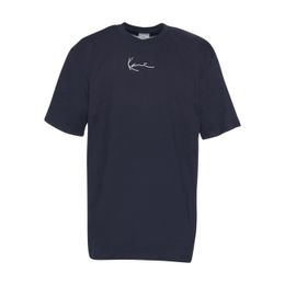 T-Shirt Karl Kani "Karl Kani Herren KKMQ22001NVY Small Signature Tee", Damen, Gr. XL, navy, 100% Baumwolle, unifarben, normal, Rundhals, Shirts T-Shirt