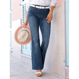 5-Pocket-Jeans Inspirationen, Damen, Gr. 40, Normalgr&ouml;&szlig;en, blau, stone, washed, bedruckt, 95% Baumwolle, 3% Polyester, 2% Elasthan, unifarben, lang, Jeans 5-Pocket-Jeans