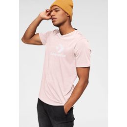 T-Shirt Converse "UNISEX Converse GO-TO STAR CHEVRON LOGO STANDARD FIT T-SHIRT", Damen, Gr. L, pale petal, Single Jersey, Obermaterial: 100% Baumwolle, Rundhals, eingesetzt normaler Saum, Shirts T-Shirt