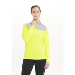 Funktionsshirt Endurance "Tusina", Damen, Gr. 38, gelb (neongelb), 90% Polyester, 10% Elasthan, mehrfarbig, normal, hoch geschlossener Ausschnitt, Shirts Funktionsshirt, mit starken Ultra-Reflektoren