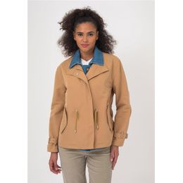 Trenchcoat FRESHLIONS "Zelda", Damen, Gr. S, braun (camelfarben), 100% Baumwolle, unifarben, normal, M&auml;ntel, mit stilvollem Reverskragen