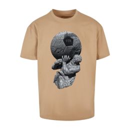 T-Shirt "Upscale by Mister Tee Herren", Damen, Gr. L, unionbeige, 100% Baumwolle, UPSCALE BY MISTER TEE, bedruckt, oversize, Rundhals, Shirts T-Shirt